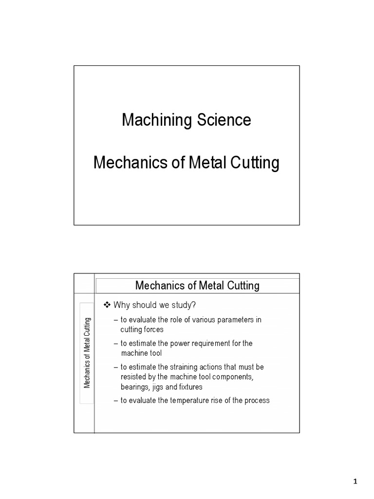 Mechanics of Metal Cutting Overview | PDF | Machining | Stress (Mechanics)