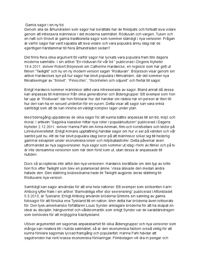 Gamla Sagor I en Ny Tid | PDF