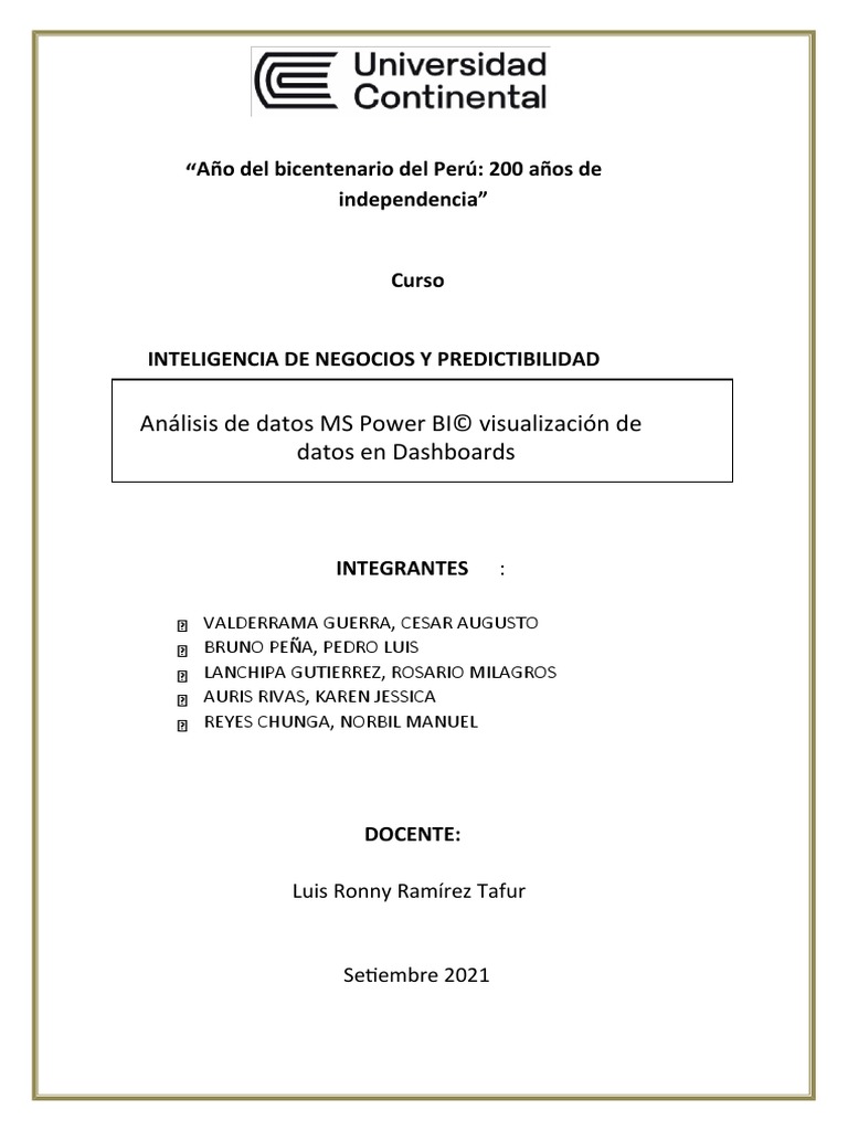 Ejemplo PA2 - Inteligencia de Negocios y Predictibilidad | PDF