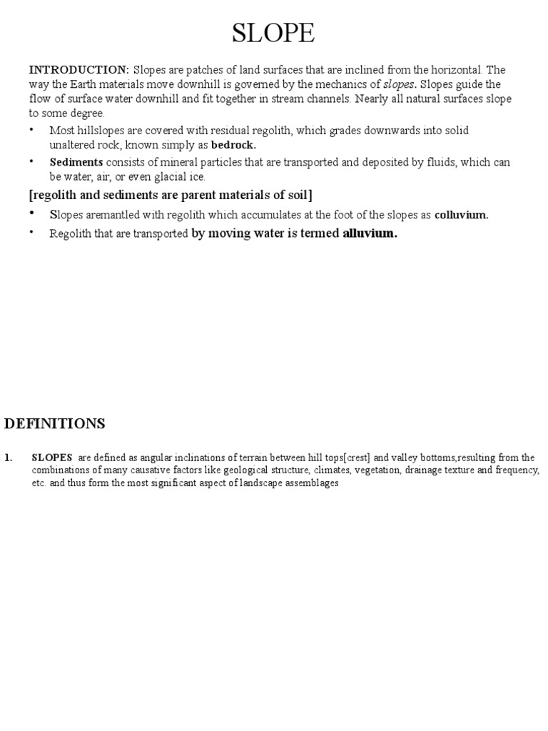 Slope | PDF | Earth Sciences | Geology