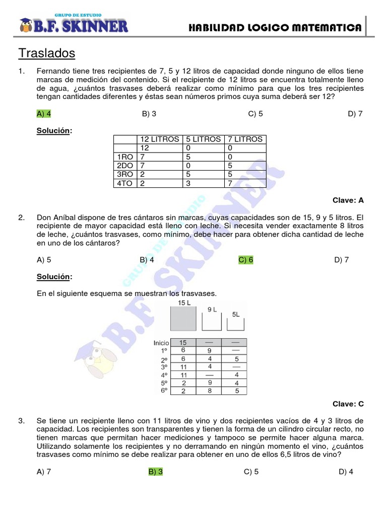 Hab. Matematica - Solucionario (Semana 1) | PDF