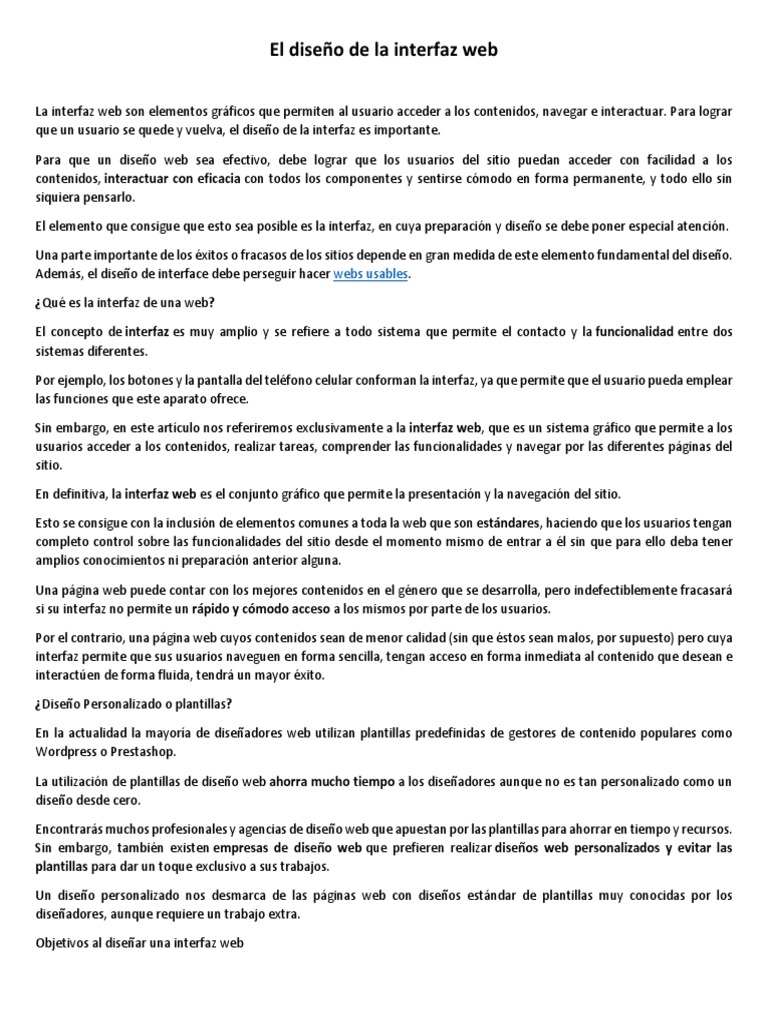 Diseño Efectivo de Interfaz Web | PDF | Interfaz de usuario | Color