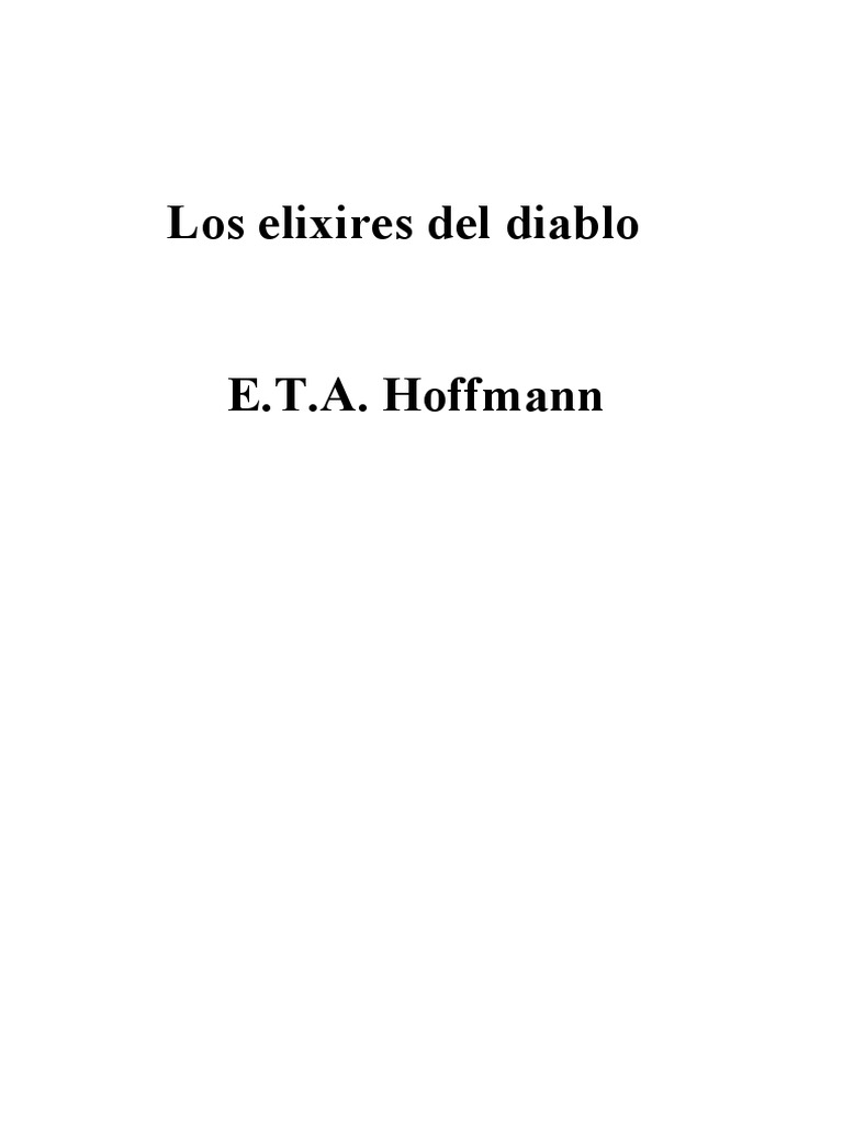 21 Los Elixires Del Diablo Autor E.T.a. Hoffmann | PDF | Monasterio | ETA Hoffmann