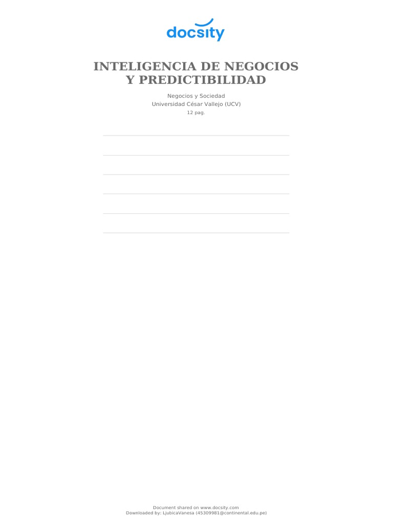 Docsity Inteligencia de Negocios y Predictibilidad | PDF | Causas de la ...