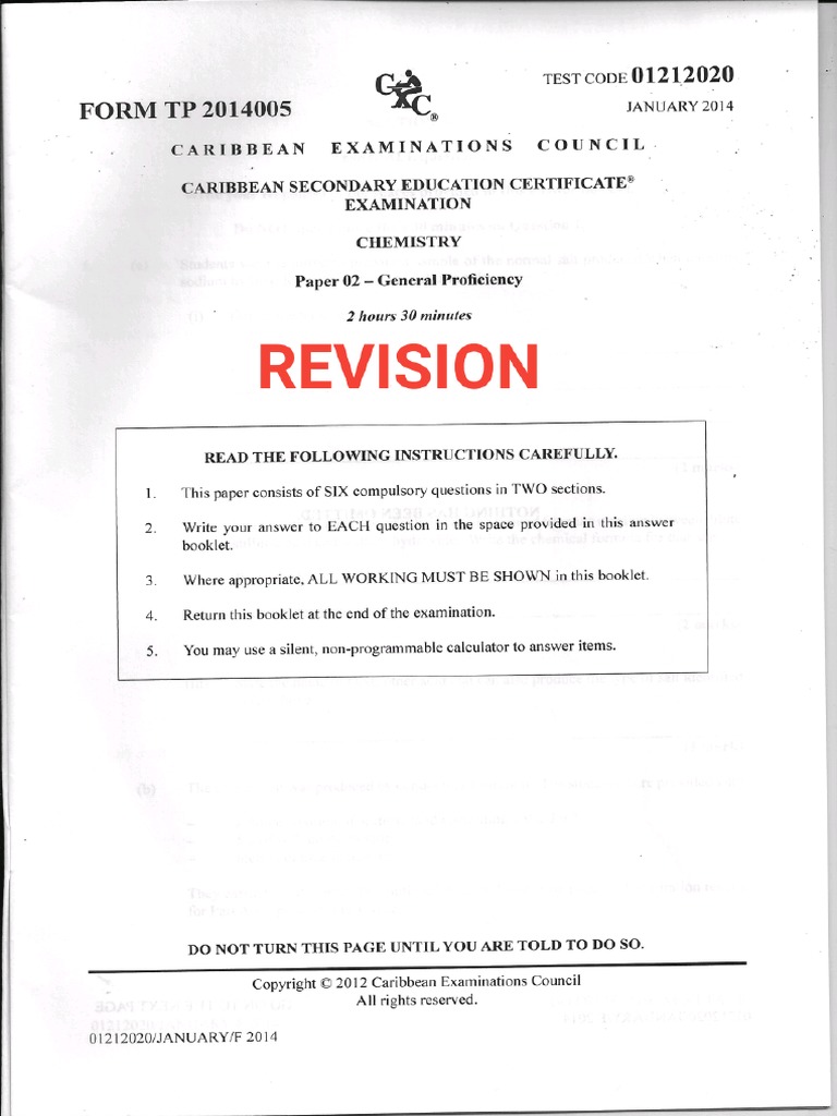 2014 Csec Chem Jan p2 PDF | PDF