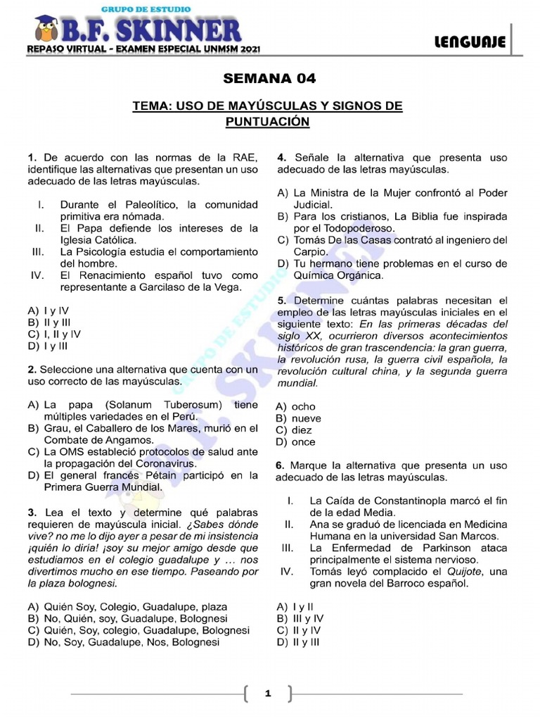 Lenguaje - Semana 4 | PDF