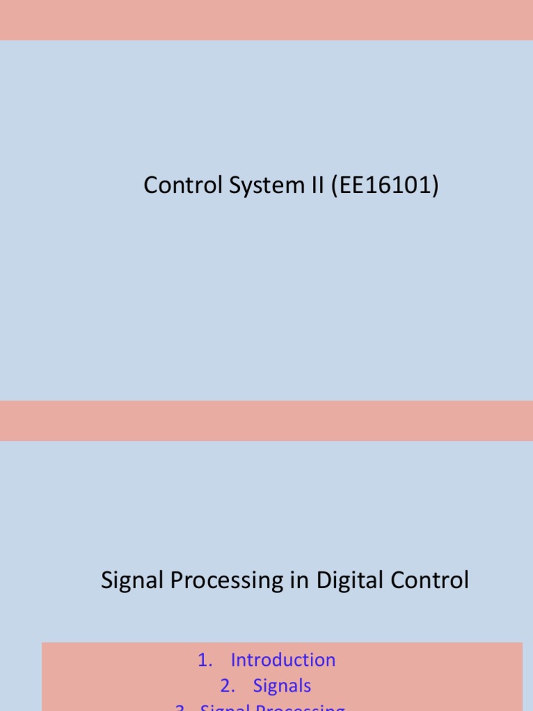 Control System II | PDF | Analog To Digital Converter | Discrete Time And Continuous Time