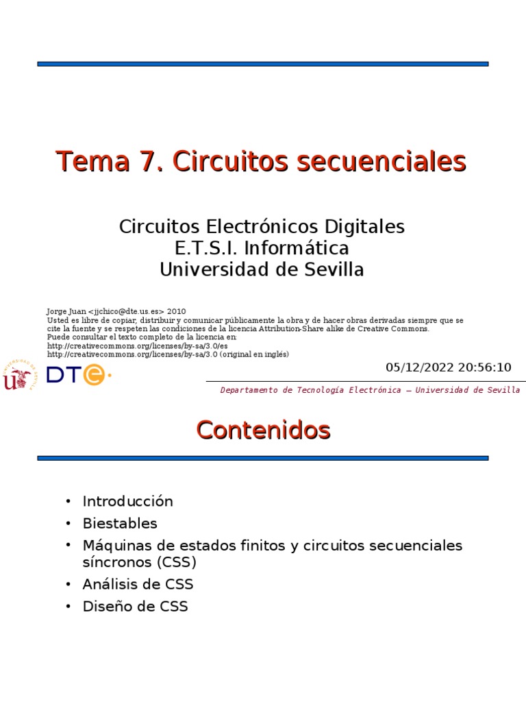 CED Tema 7-CIRCUITOS SECUENCIALES | PDF | Tecnología de información y comunicaciones ...