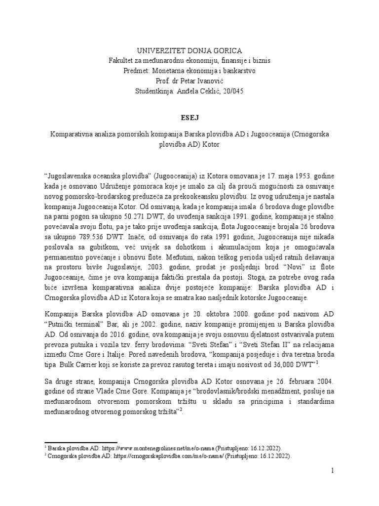 Esej - Anđela Ceklić | PDF