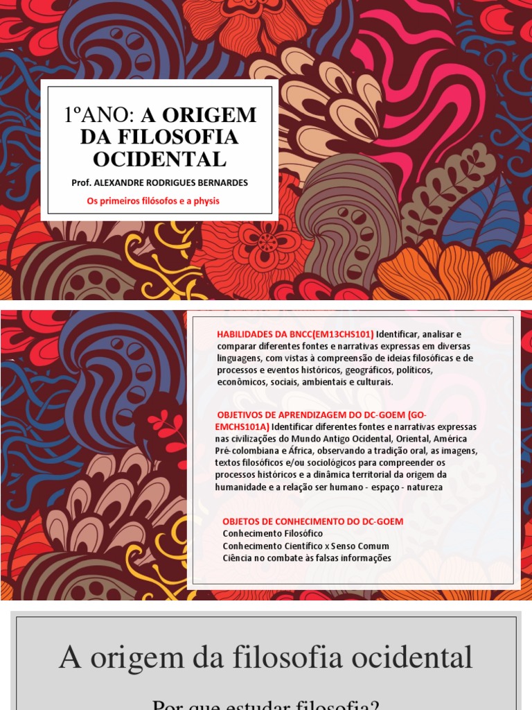 1ºano: A Origem: Da Filosofia Ocidental | PDF | Filosofia Grega Antiga ...