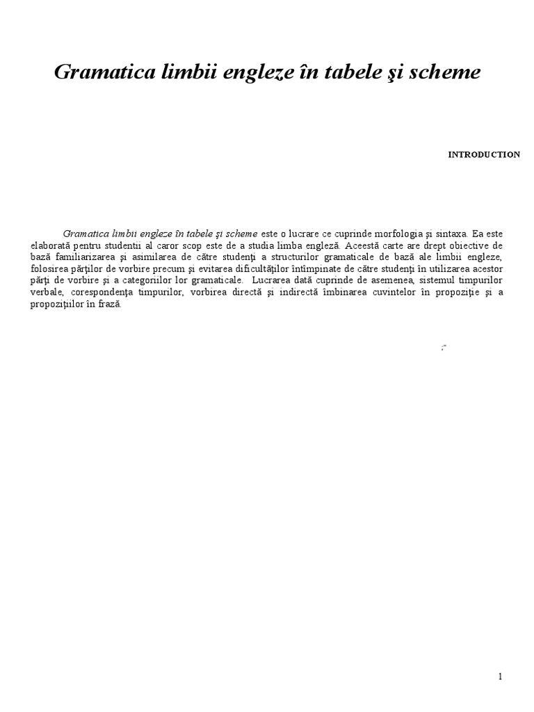 Carte Gramatica Limbii Engleze in Scheme, CataragaA | PDF | Grammatical Tense | Verb