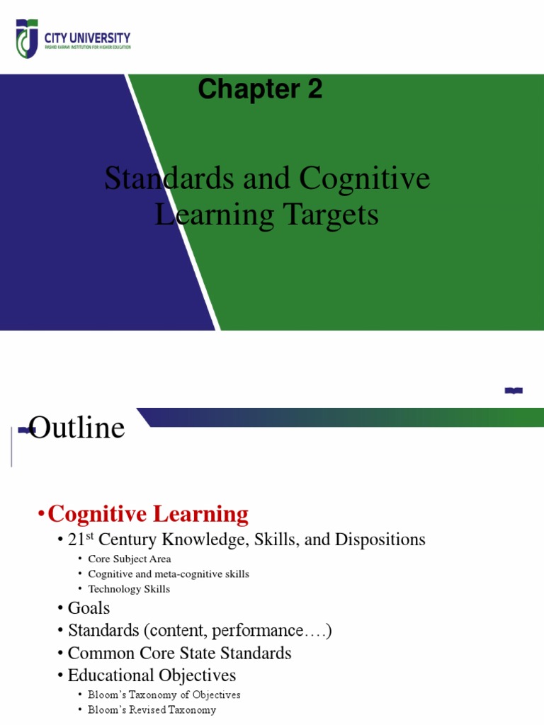 Chap.2 Standards and Cognitive Learning Targets | PDF | Educational ...