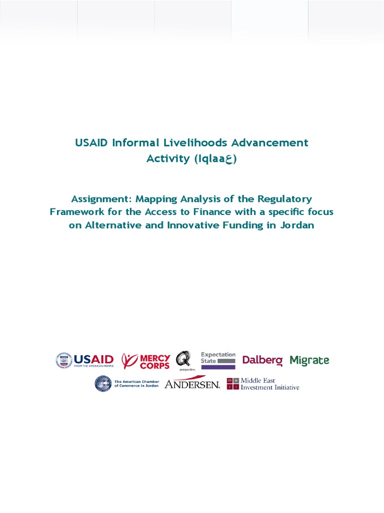 USAID Iqlaa‫ ع‬Project Regulatory Framework Analysis | PDF | Microfinance | Financial Inclusion