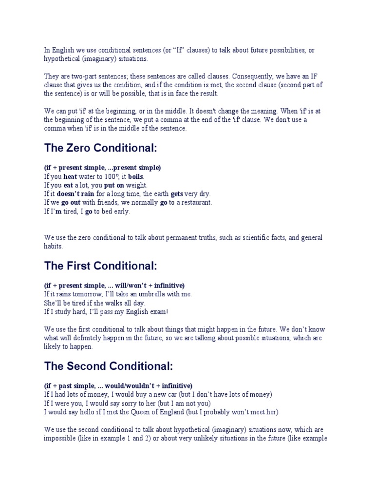 Lesson On Conditional Sentences | PDF | Language Mechanics | Grammar