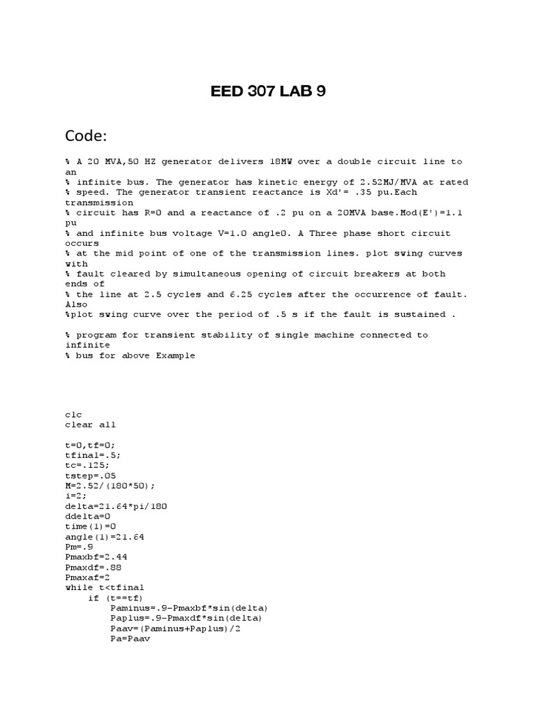 Lab 9 - 307 | PDF | Electric Power Transmission | Electrical Network