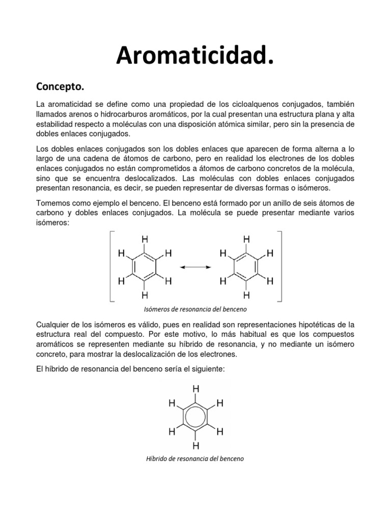 Investigación de Aromaticidad y Estructuras Resonantes | PDF ...