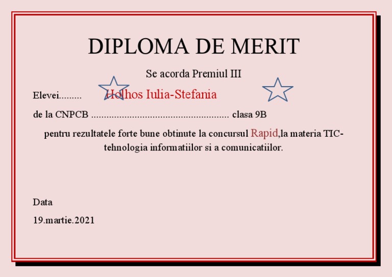 Diploma de Merit | PDF