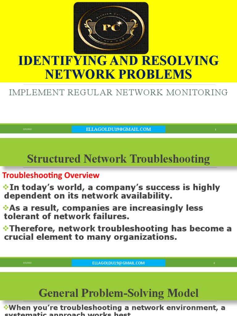 Identify Network Problem, Implement Regular Network Monitoring | PDF | Computer Network | Ip Address
