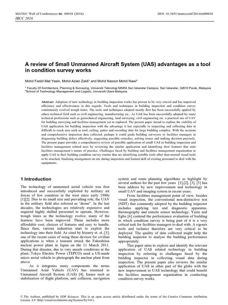 A Review of Small Unmanned Aircraft System (UAS) Advantages As A Tool ...