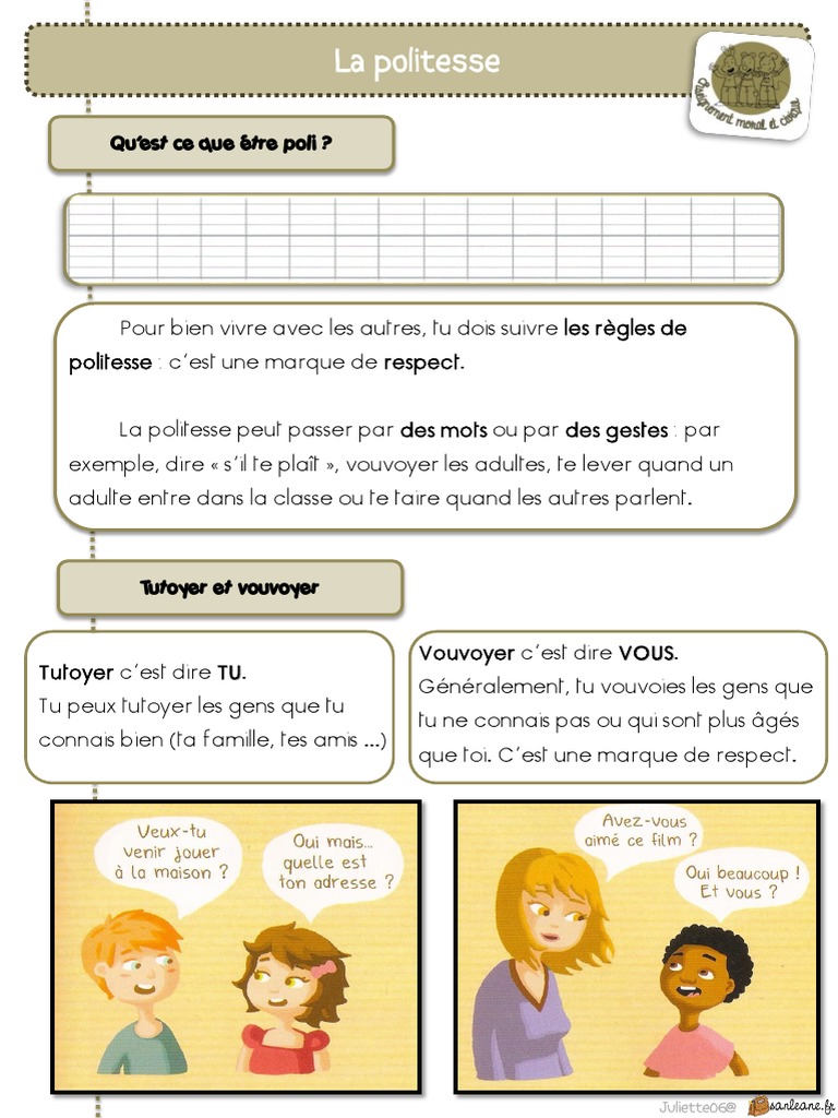 Politesse et Respect : Règles Essentielles | PDF | Développement ...