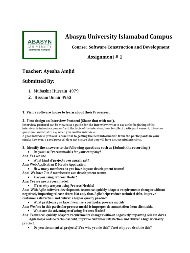 Software Construction Assignment | PDF | Agile Software Development | Computing