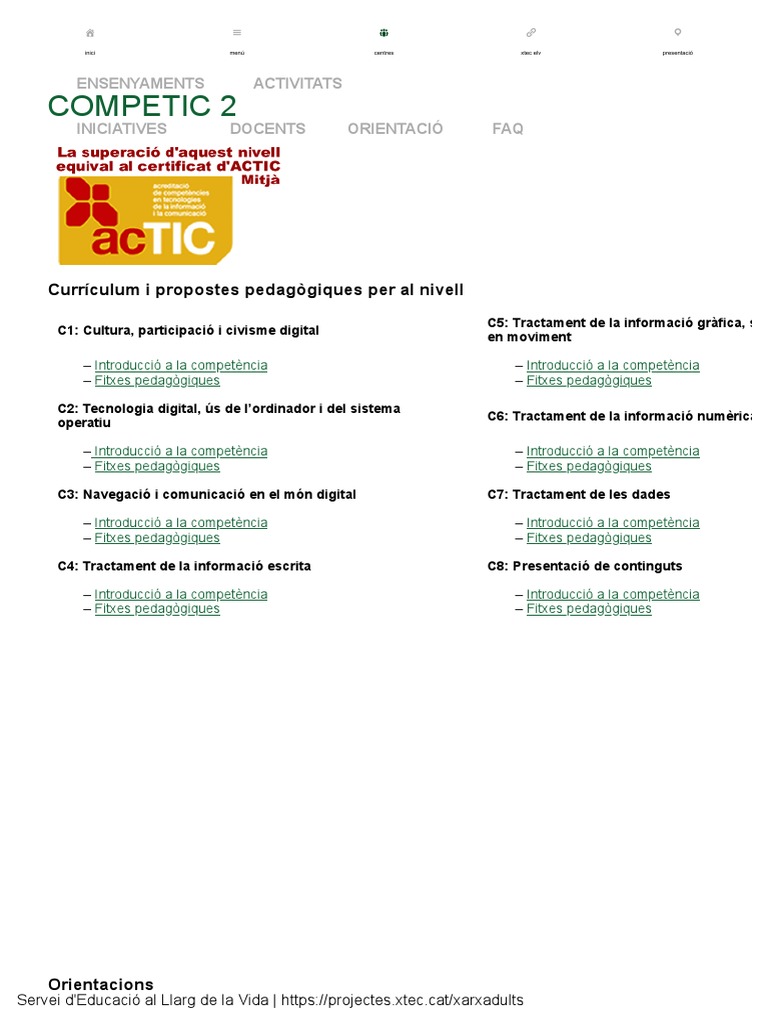 COMPETIC 2 - Servei D'educació Al Llarg de La Vida | PDF