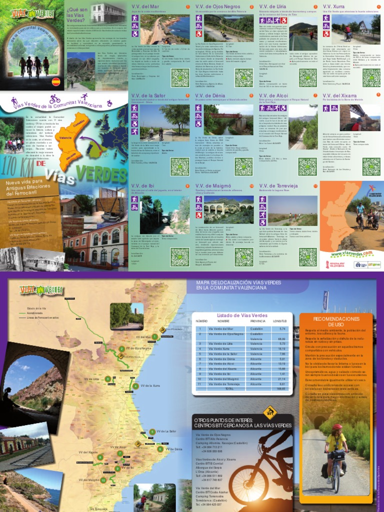 Folleto Vias Verdes Cdad Valenciana ESP Vweb | PDF | Transporte ...