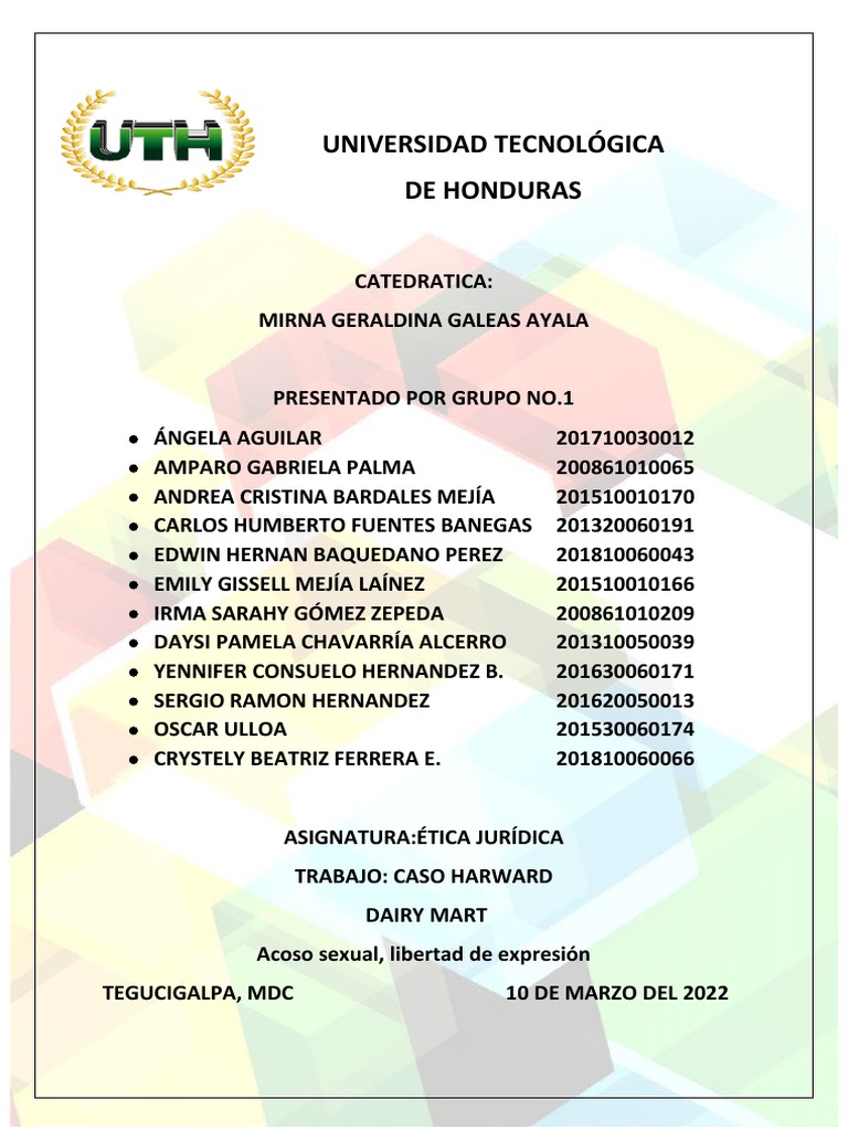 CASO HARWARD 1 y 2 Segundo Parcial | PDF | Acoso sexual | Moralidad