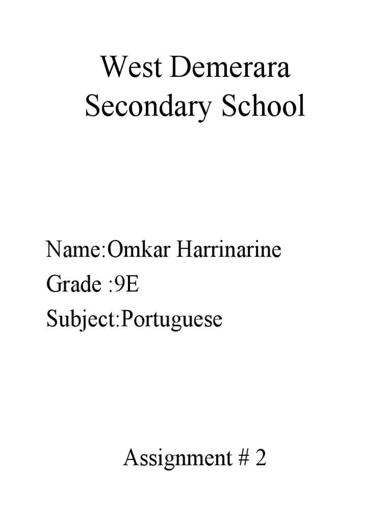 Portuguese Assignment #2 | PDF