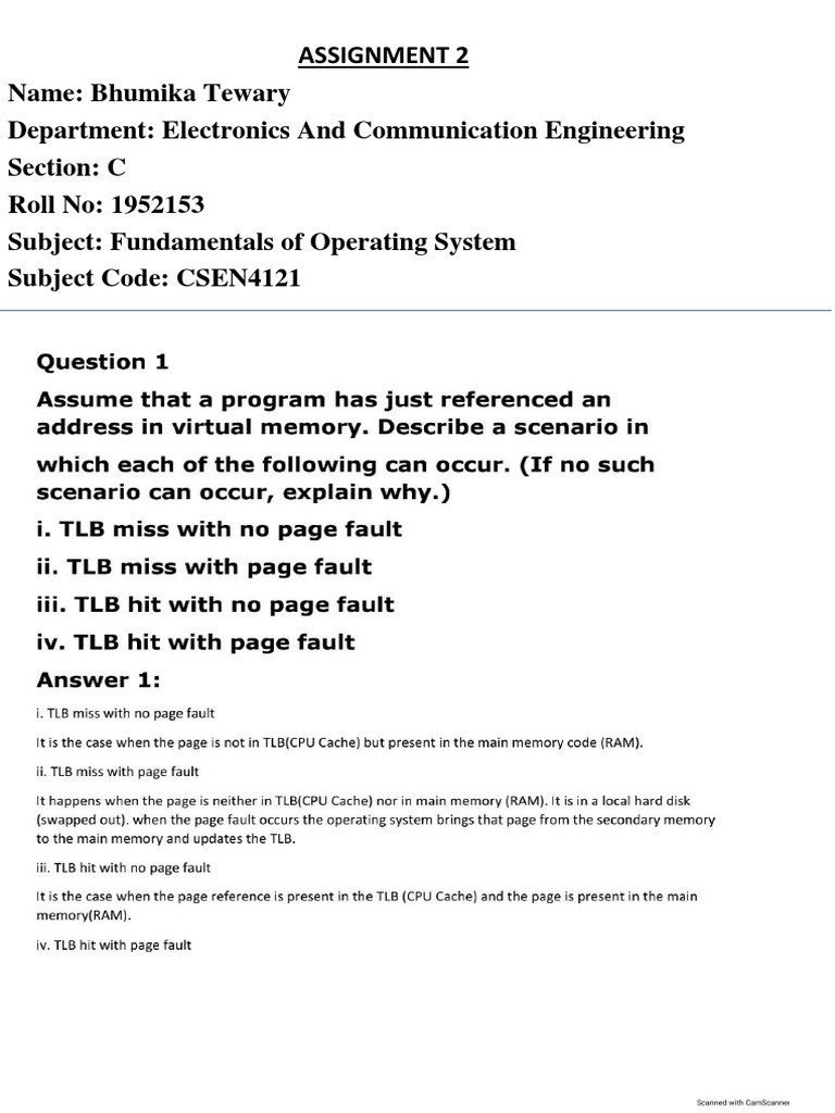 Fundamentals of Operating Systems Assignment | PDF