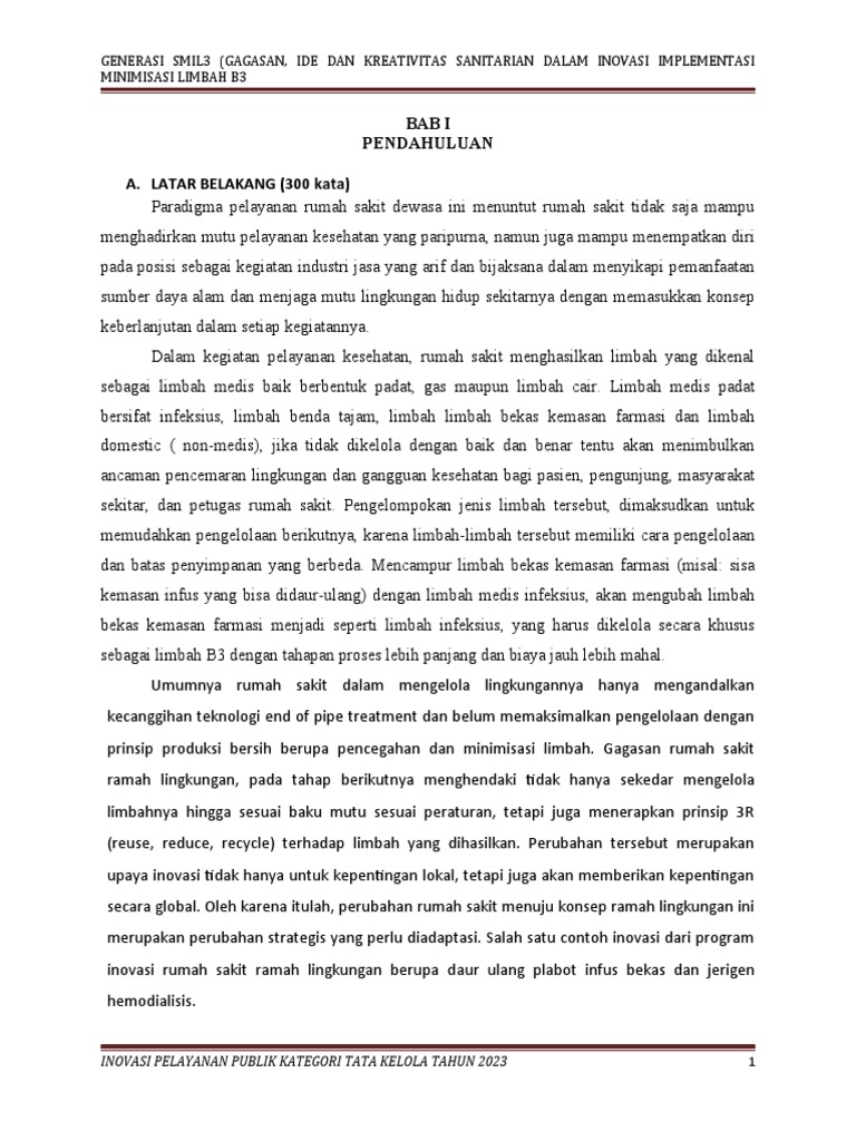 Proposal Lomba Inovasi Ikl 2023 Fira | PDF