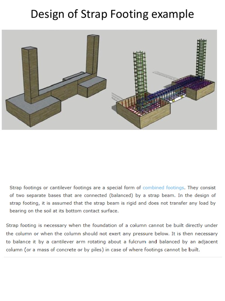 Design of Strap Footing Example | PDF