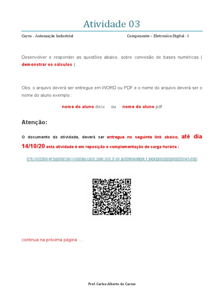 Atividade 03 Complemento de 2 | PDF