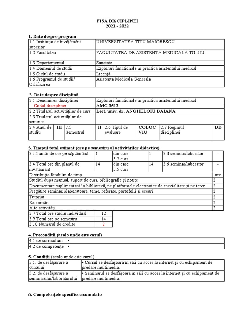 Fisa - Explorari Functionale | PDF