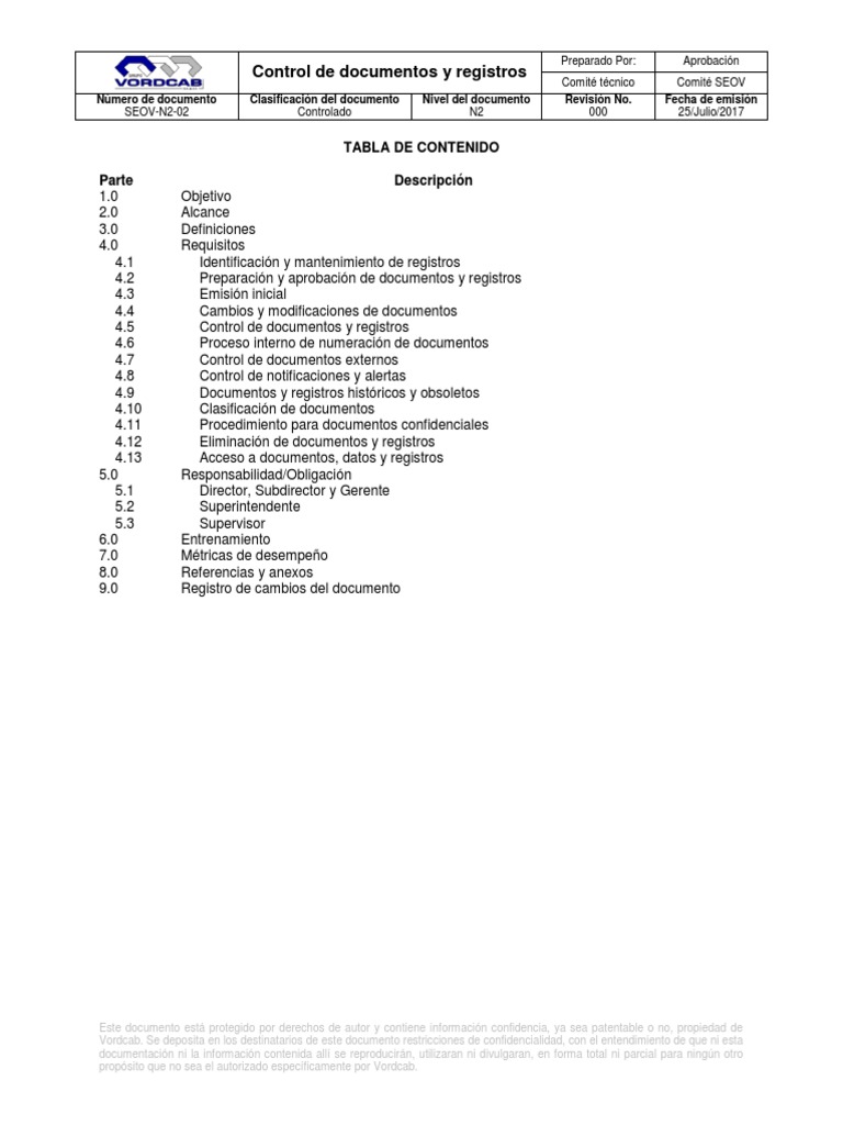 Control de Documentos y Registros | Descargar gratis PDF | Protocolo de transferencia de ...