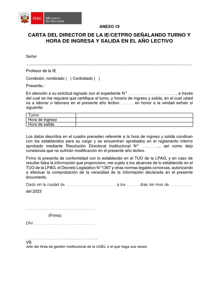 Llenado del Anexo 19 para Docentes 2025 | PDF