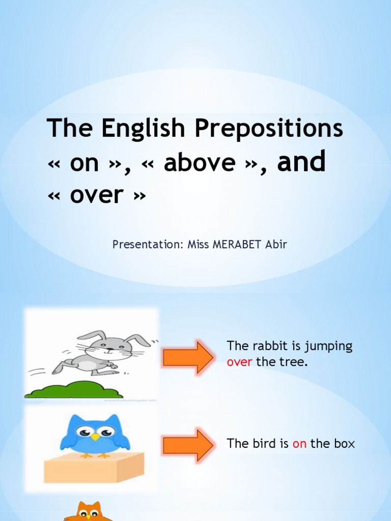Distinguishing Between English Spatial Prepositions: A Presentation on ...