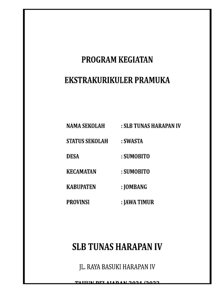 Program Kegiatan Ekstrakurikuler Pramuka - Docx - Google Dokumen | PDF