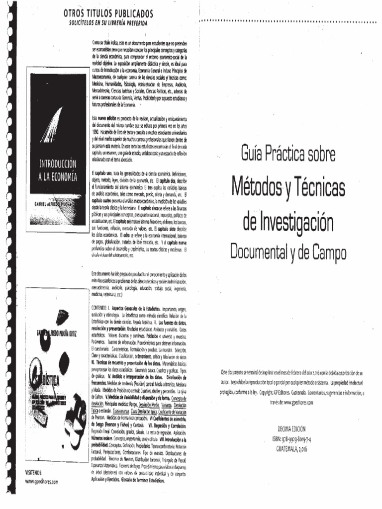 EDITABLE Piloña, G.A. (2011) Guia Practica Sobre Metodos y Tecnicas de Investigacion Documental ...