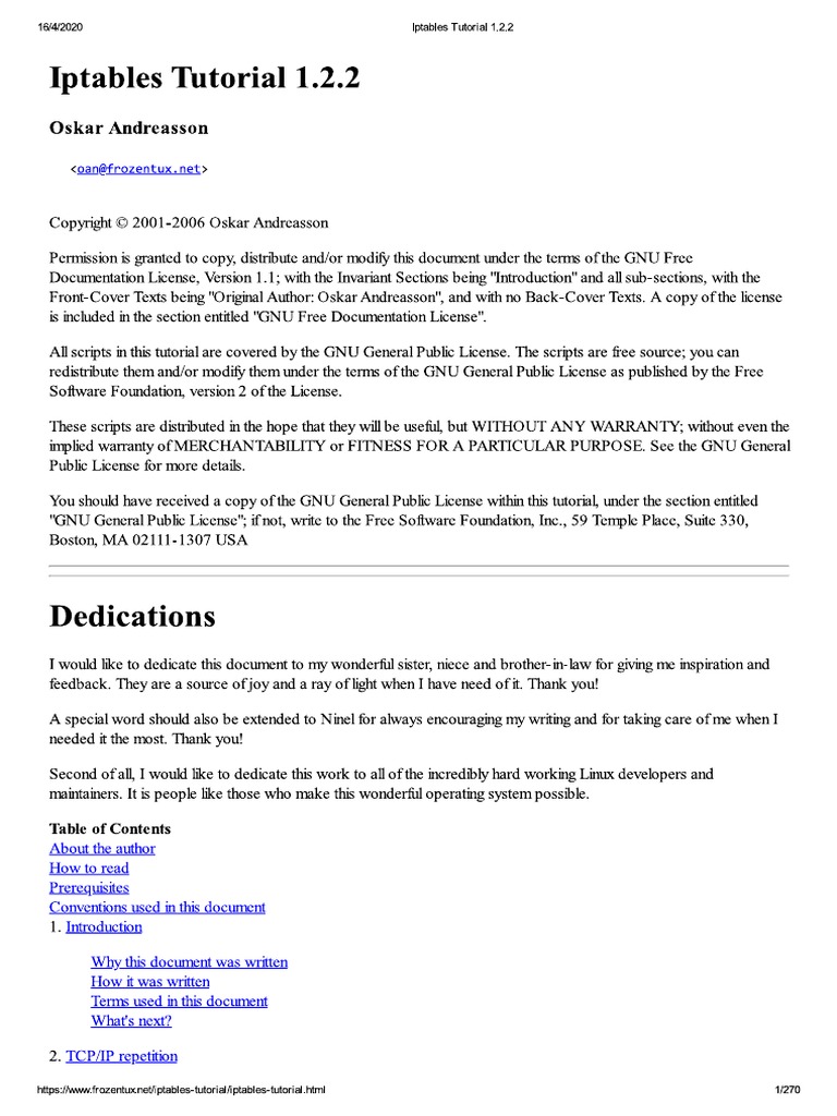 IP Tables Tutorial | PDF