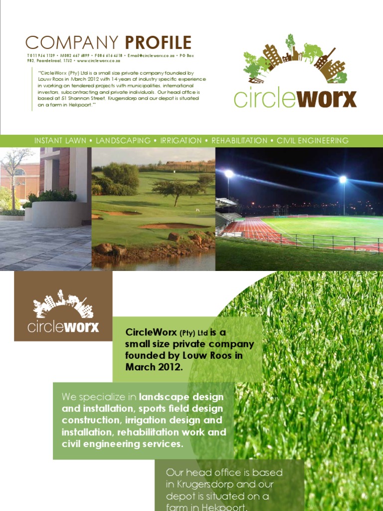 Landscape Company Profile Sample | PDF | Irrigation | Topsoil