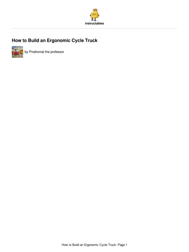 How To Build An Ergonomic Cycle Truck | PDF | Vehicle Technology | Land ...