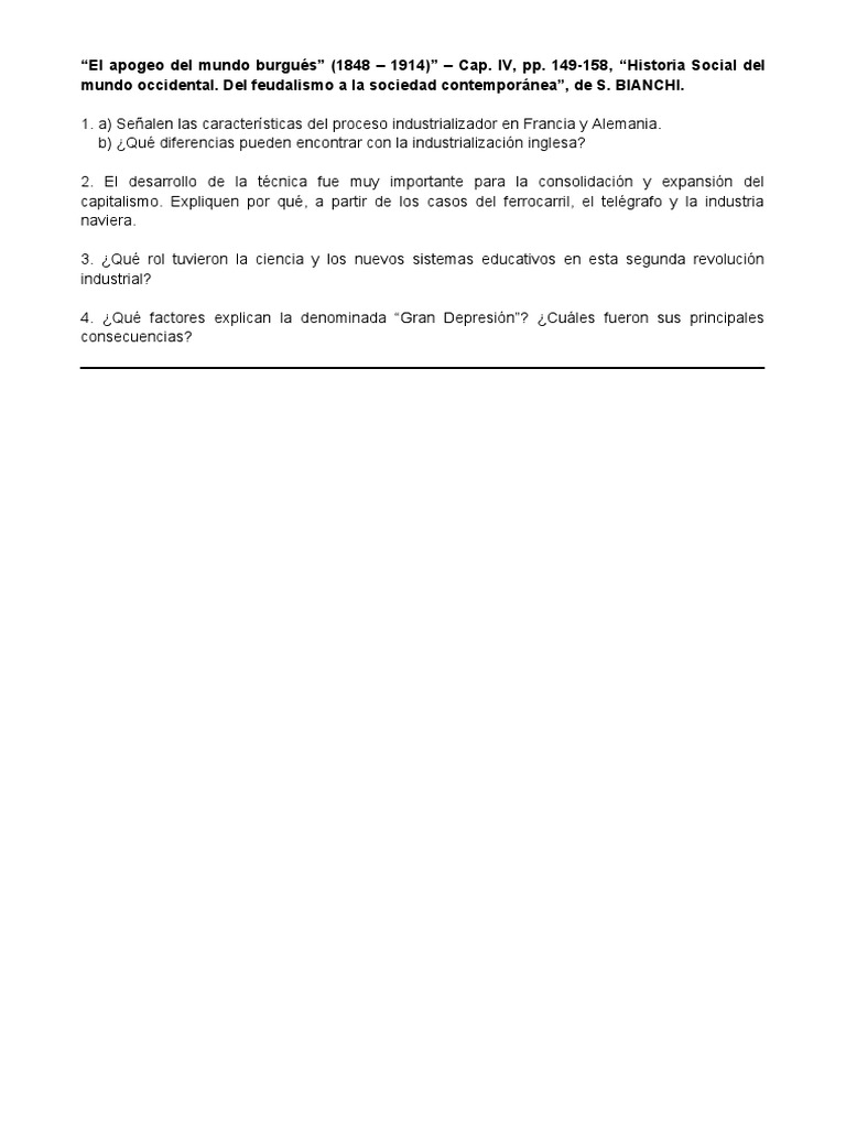 Apogeo Del Mundo Burgues - Guia de Lectura | PDF | Viajes y turismo