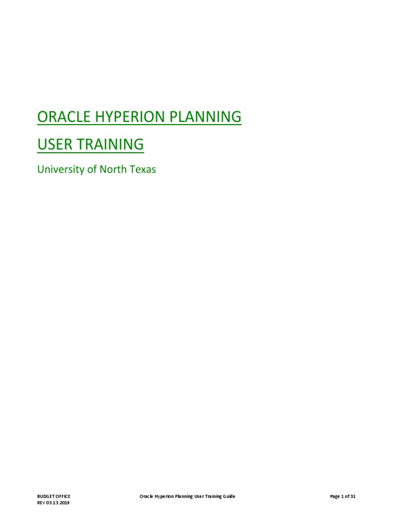 Oracle Hyperion Planning Training Guide Fy20 Updates Pdf Icon