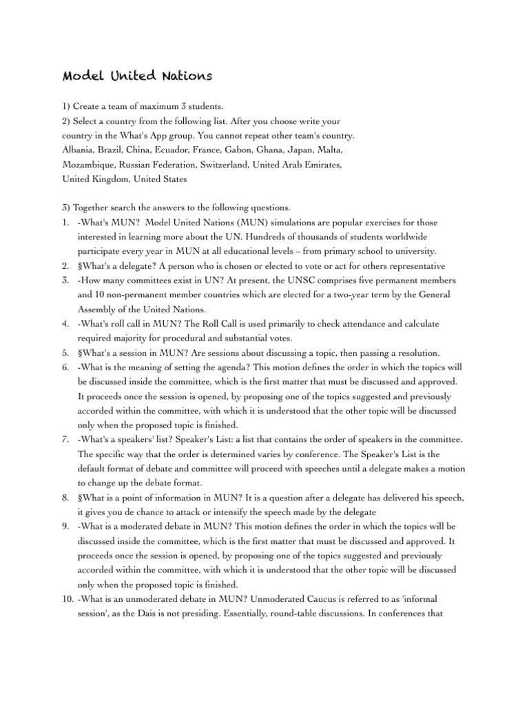 Model United Nations | Download Free PDF | United Nations Security ...