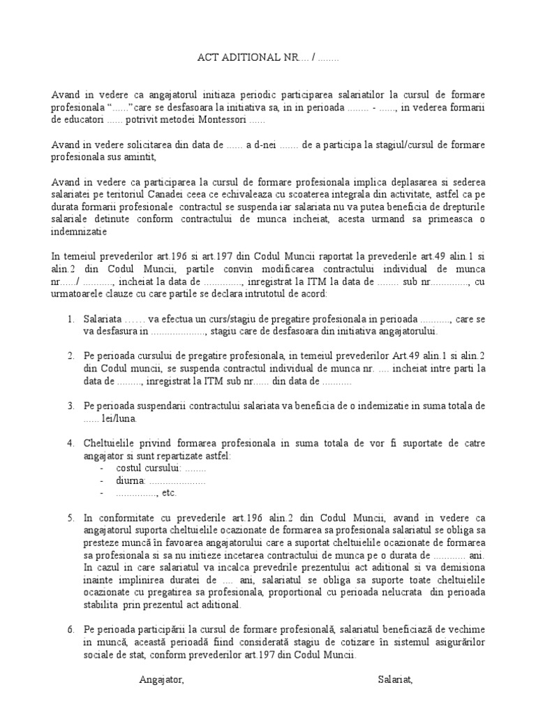 Act Aditional Model | PDF