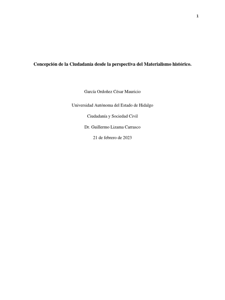 Ensayo Ciudadanía Desde El Materialismo | Descargar gratis PDF | Capitalismo | Sociedad