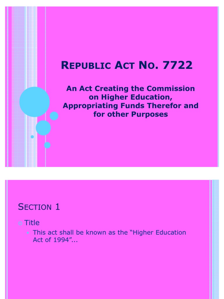 Ra 7722 | PDF | Secretary | Academic Freedom
