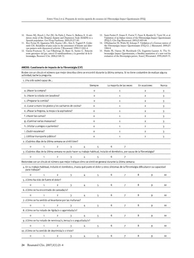 Fibromialgia FIQ Español | PDF