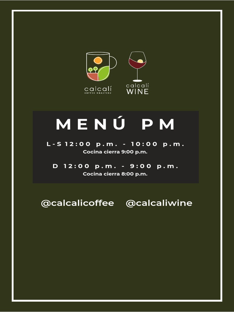 Menu PM 14 de Noviembre - Español | PDF | café | Cocina occidental